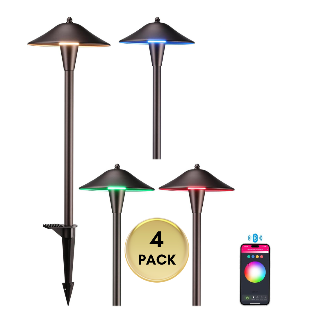 ALPR10 LED Landscape Smart Color-Changing Pathway Lights Package, Adju ...
