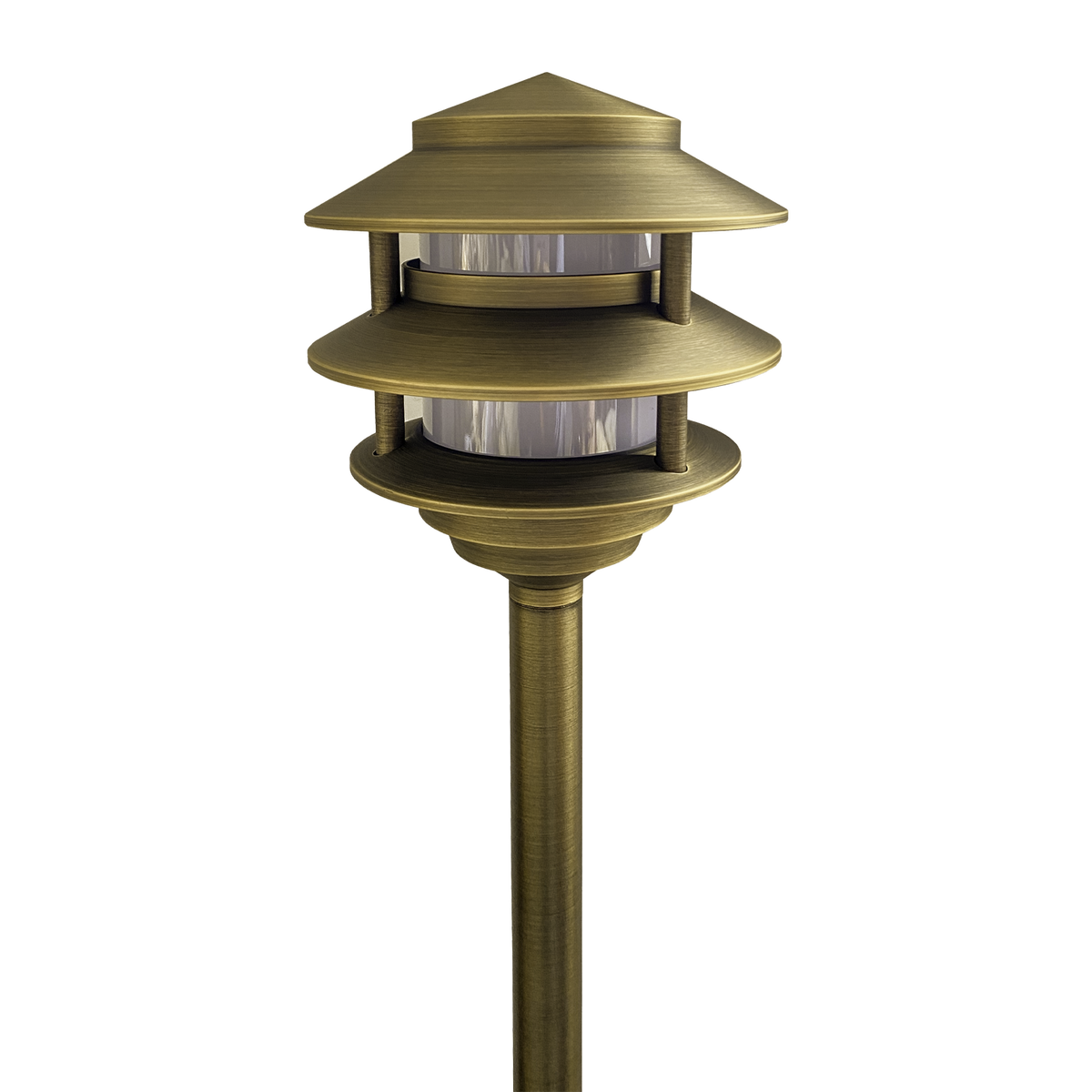 PLB22 Cast Brass Pagoda LED Low Voltage Pathway Outdoor Lighting Lands ...