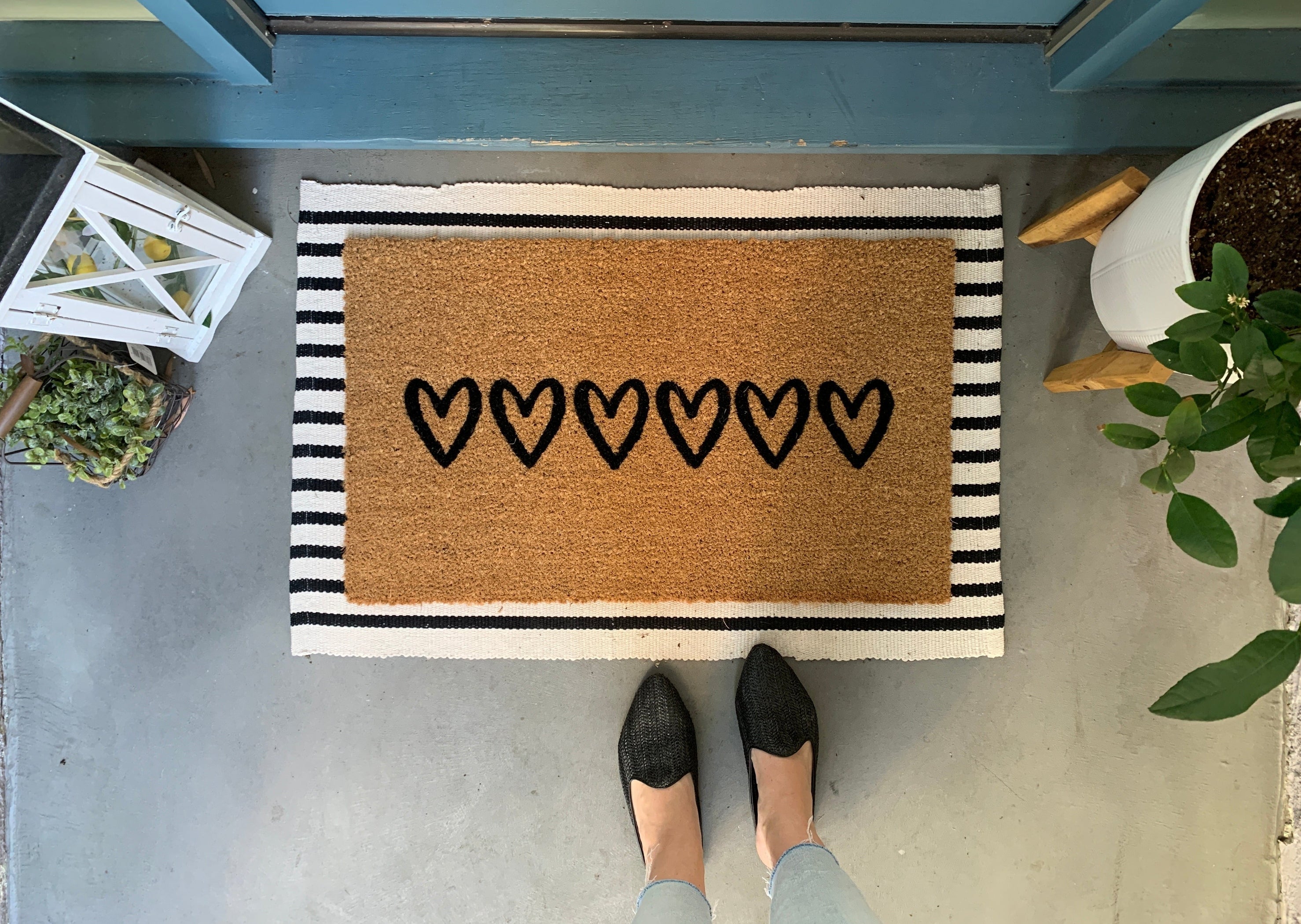Modern Hearts Door Mat — Outdoor Rooms by Design