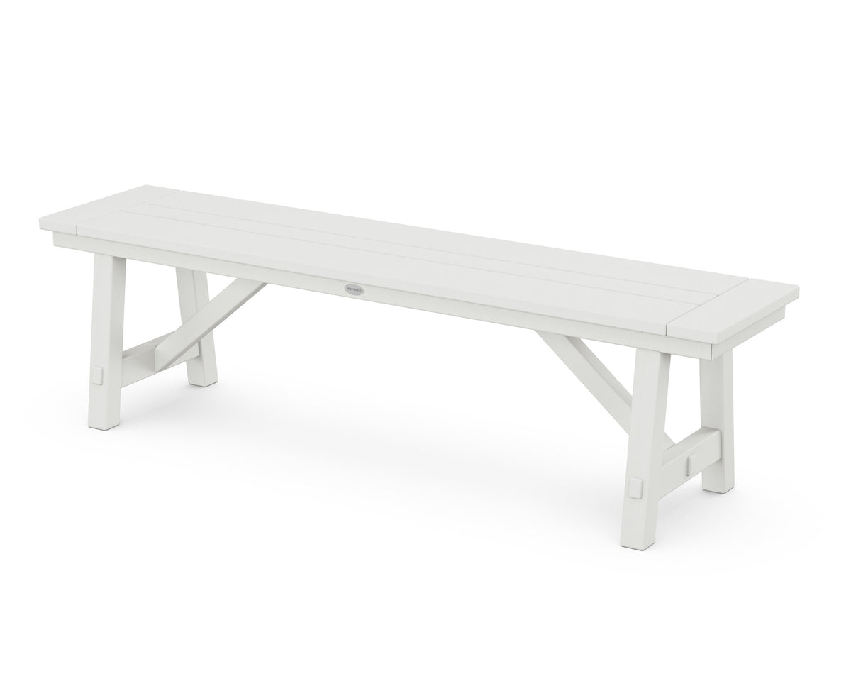 POLYWOOD Rustic Farmhouse 60" Backless Bench — Outdoor Rooms by Design